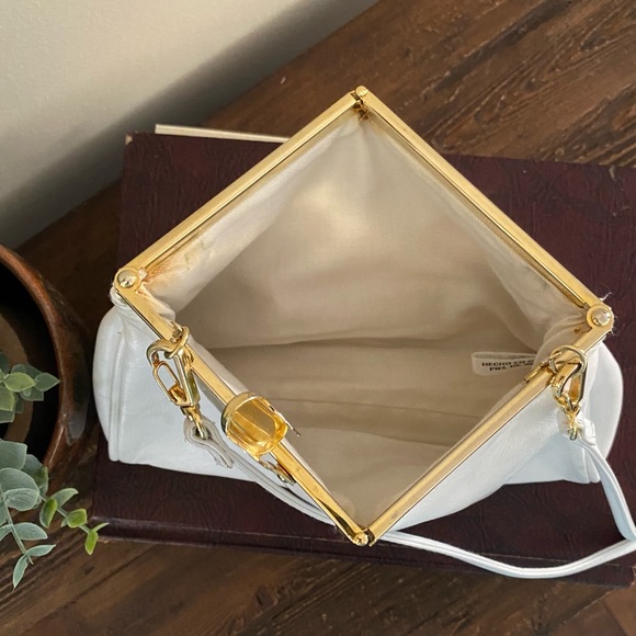 Source Unknown | Bags | Vintage Leather White Shoulder Bag Unique ...